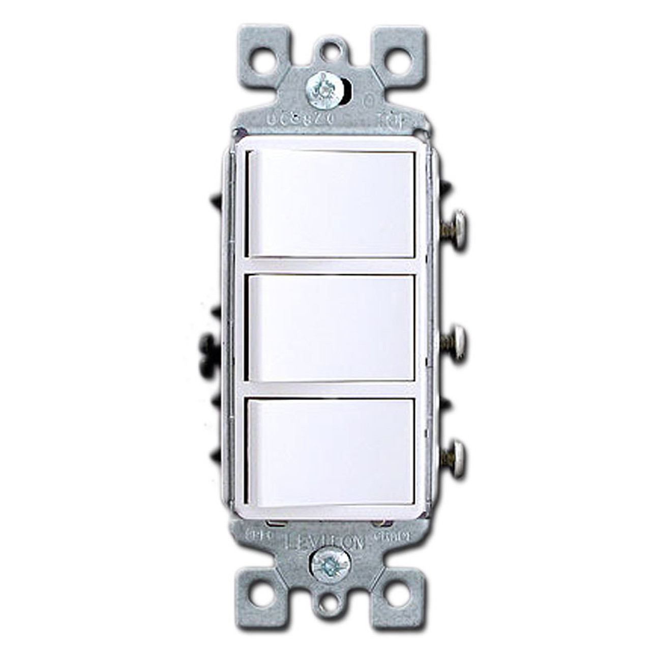 White Triple Stacked Combination Decora Rocker Switch
