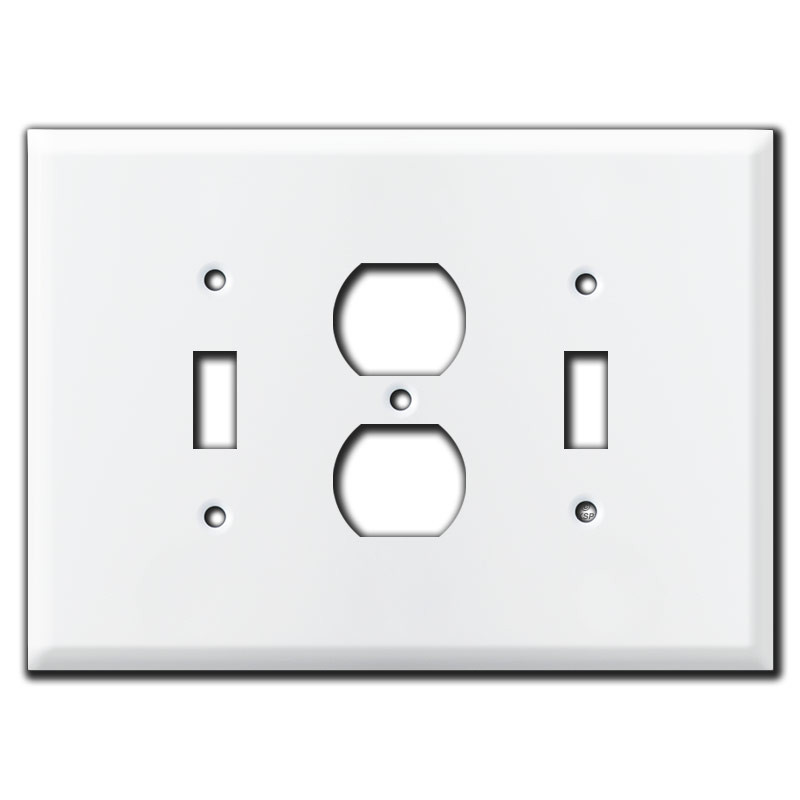 Oversized 1 Toggle 1 Outlet 1 Toggle Light Switch Cover - White