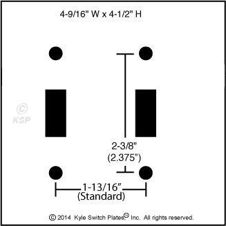 Offset Narrow Trimmed 2 Toggle Plate - Satin Stainless Steel