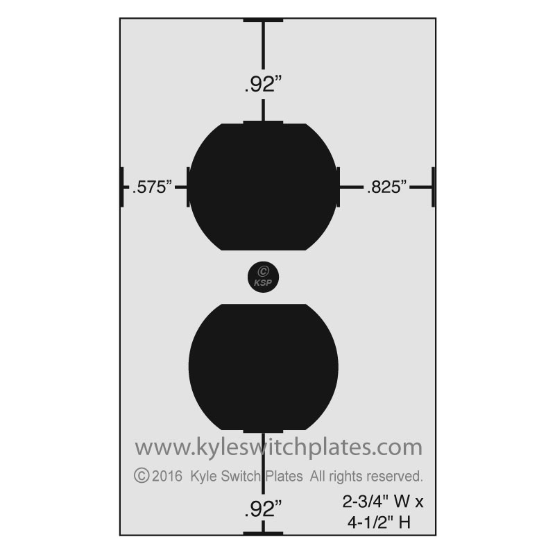 Offset .25'' Trimmed Skinny Duplex Receptacle Wall Plates - Black