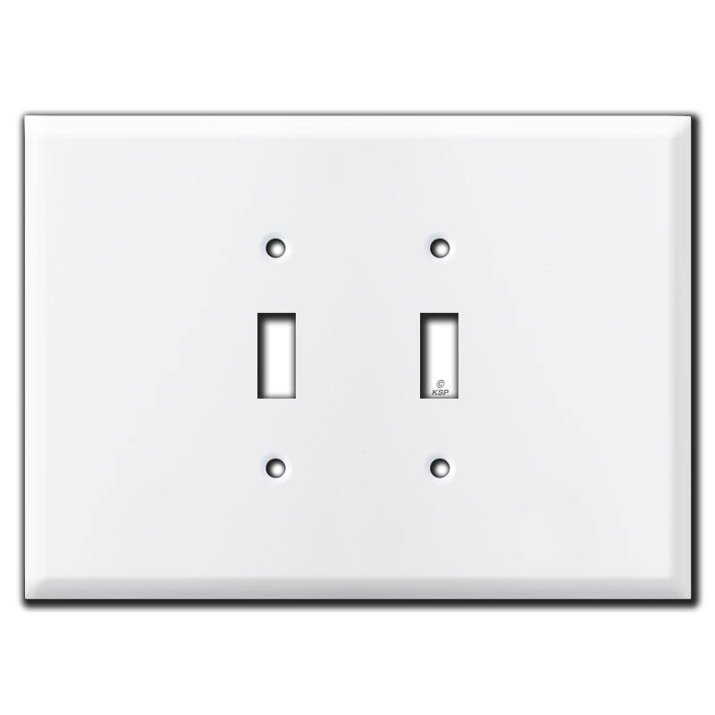 Ultra Oversized 2 Toggle Switch Cover 7.5'' Wide x 5.5'' High - White