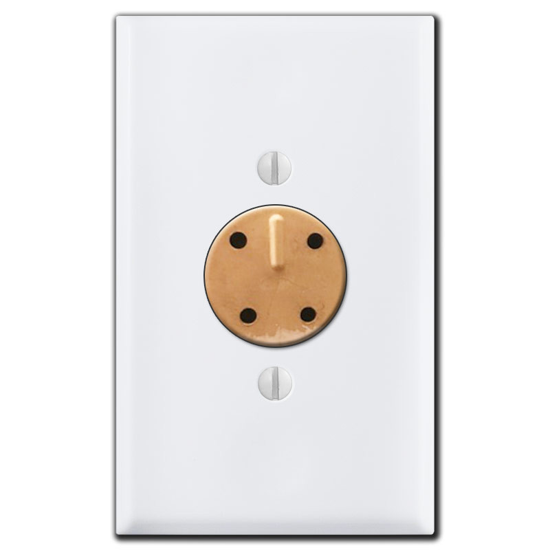 Older Bell Phone Jack Plug Cover 1-7/8'' Screw Spread - White | Kyle