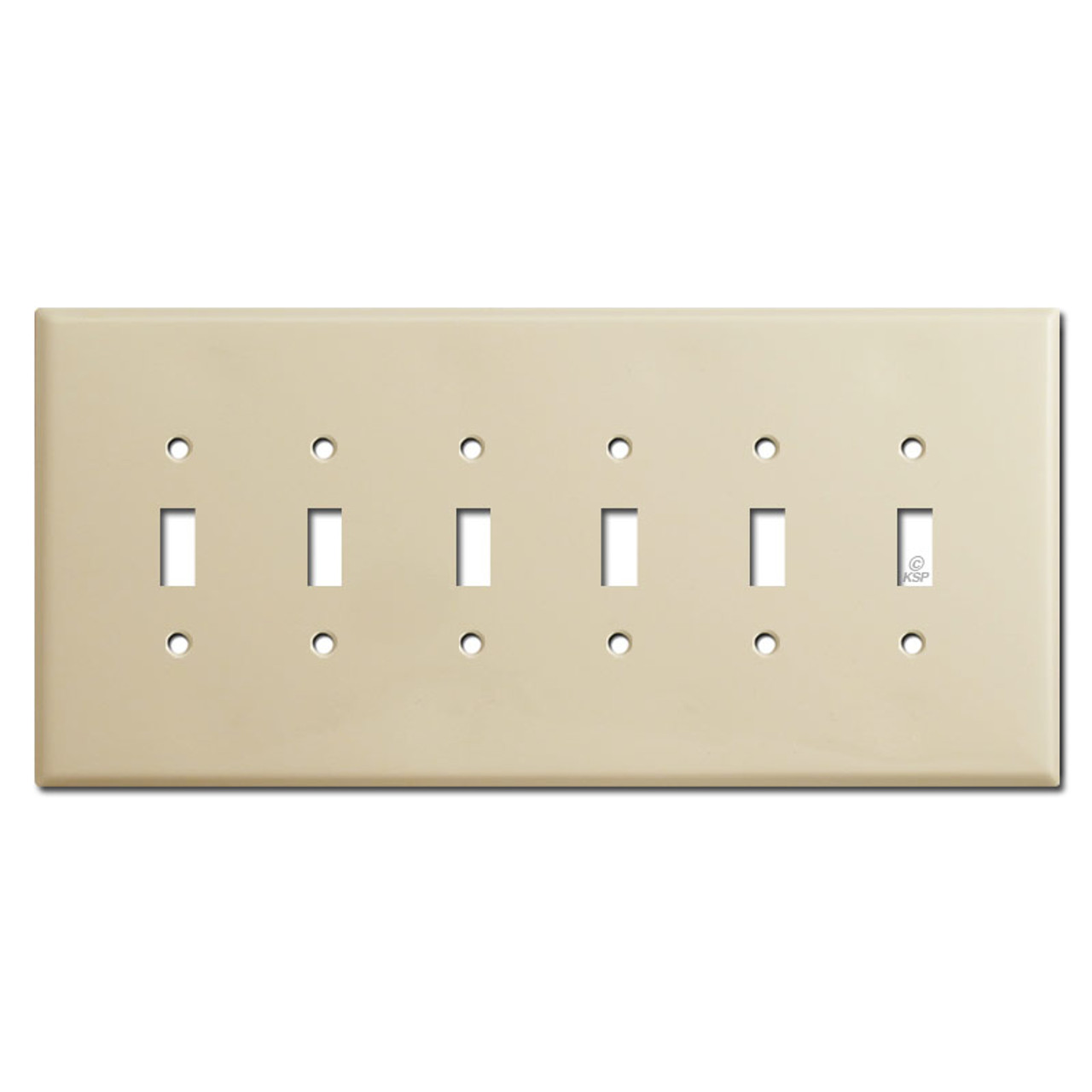 Oversized 6 Toggle Light Switch Cover Ivory Kyle Switch Plates