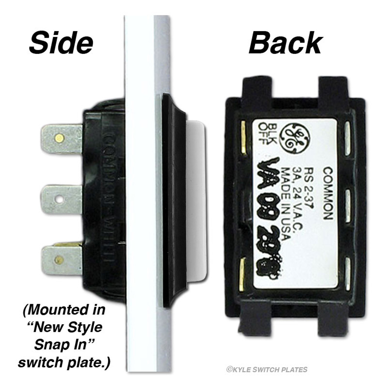 GE Low Voltage Key Locking Momentary Switch RS232K - Ivory
