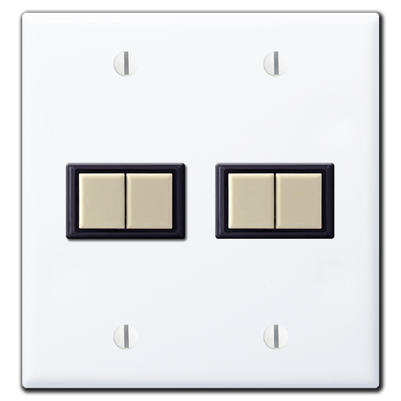 New Style 2 Gang Ge Low Voltage 2 Switch Plate Updated Set White