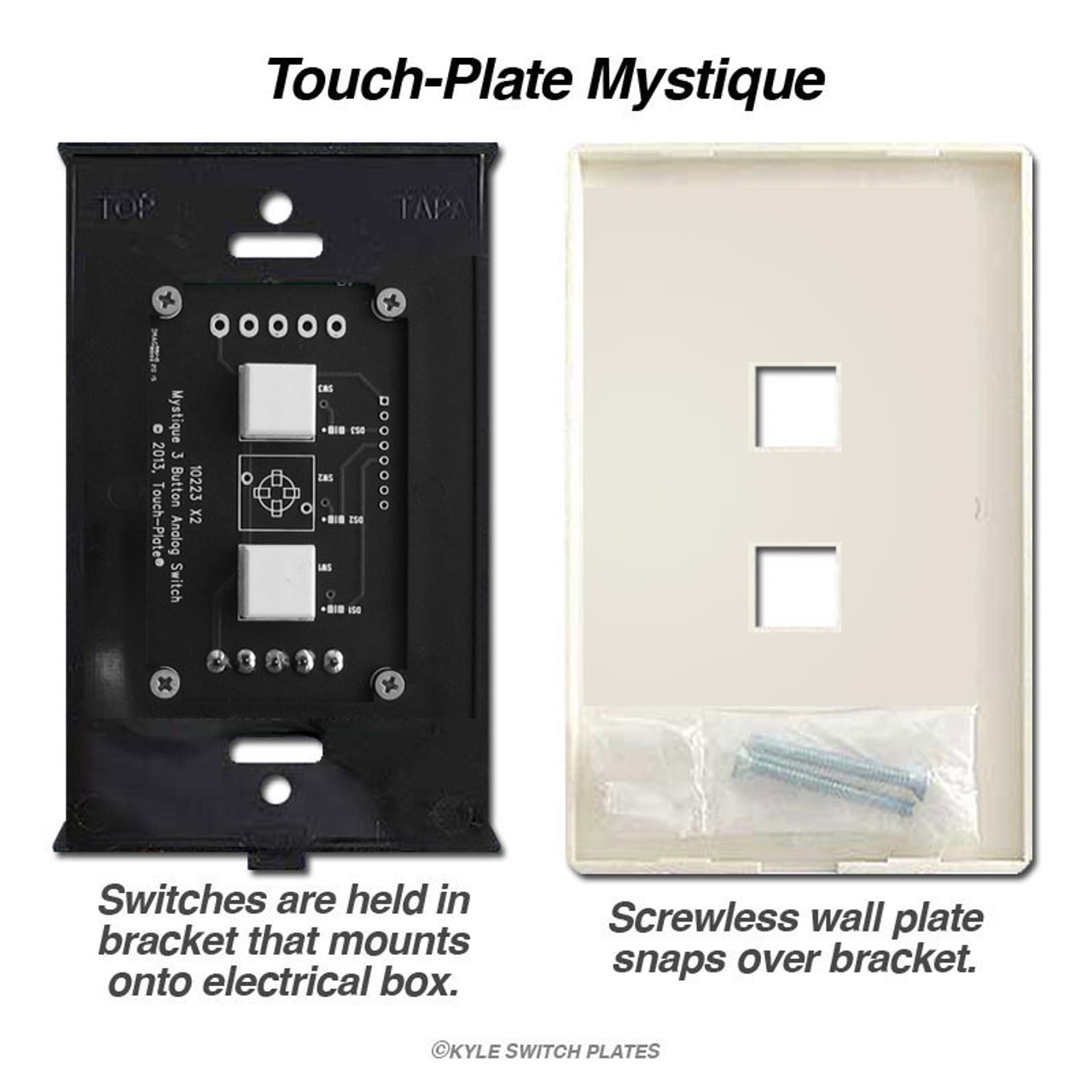Touchplate Mystique Low Voltage 2 Switch Led Control Ivory