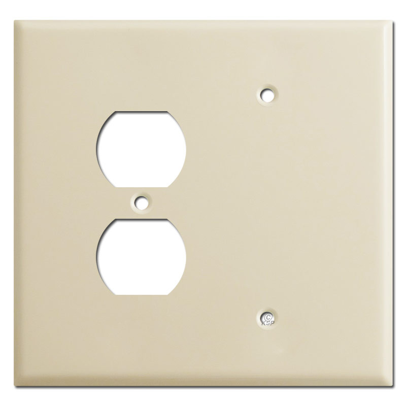 Jumbo 1 Blank 1 Electrical Receptacle Cover - Ivory