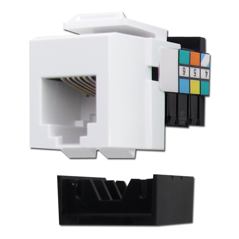 Leviton White RJ11 USOC Telephone Jack for QuickPort Frames