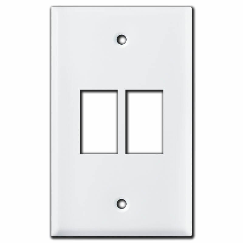Vertical 2-Switch New Style 1-Gang GE Low Voltage Cover - White