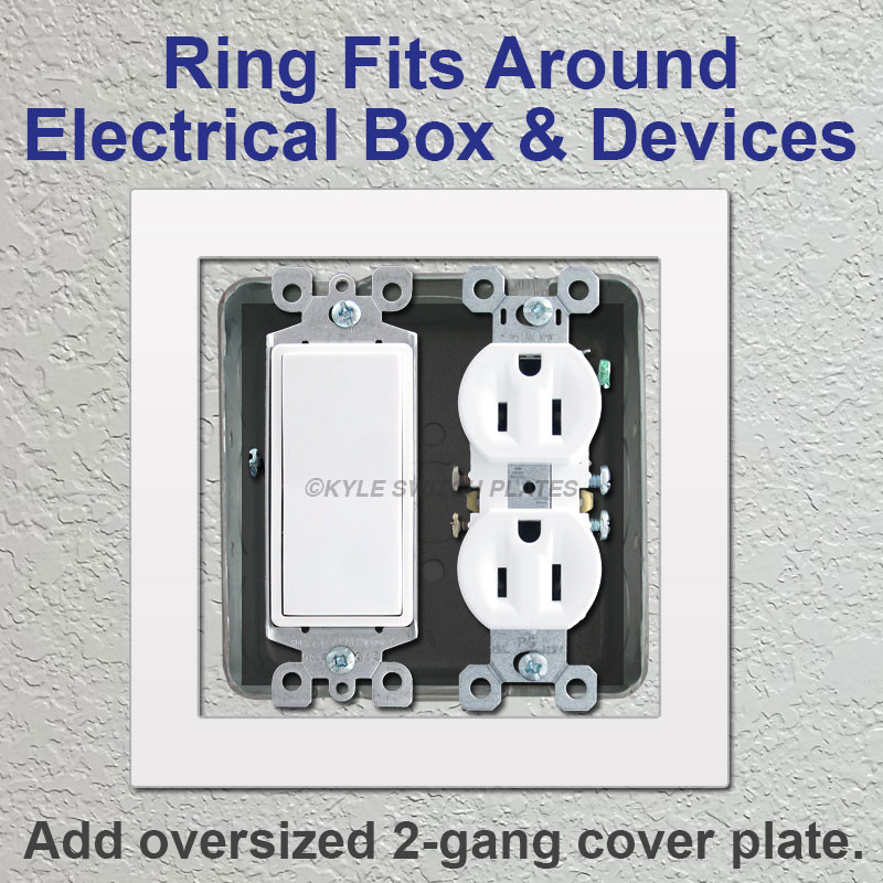 Oversized Depth Ring Outlet Cover Switch Plate Extender - 2 Gang