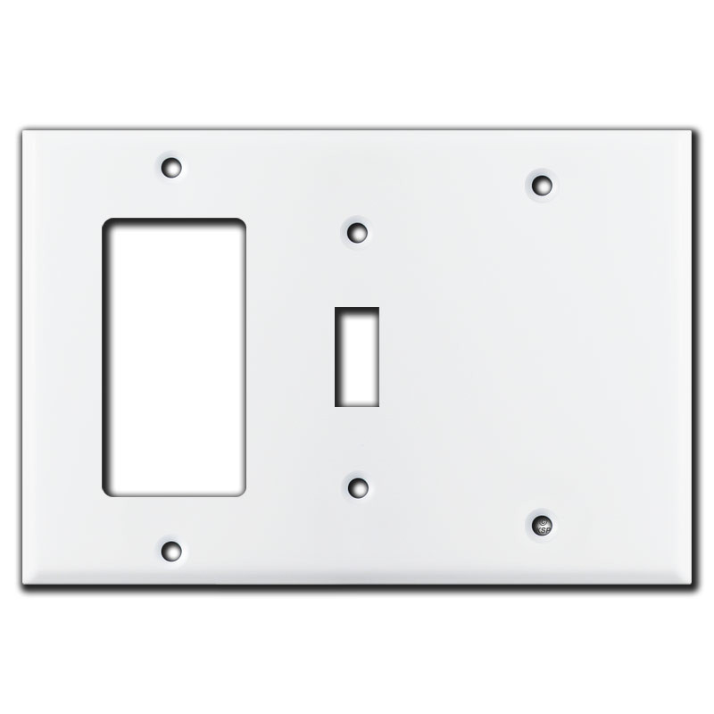 Decora Toggle Blank Combo Wall Plate - White | Kyle Switch Plates
