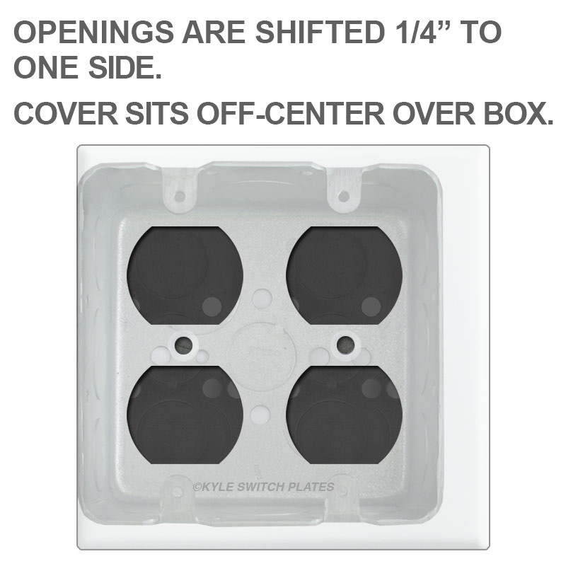 Half Narrow 2 Duplex Outlet Cover Plates .25'' Offset for Tight Spot
