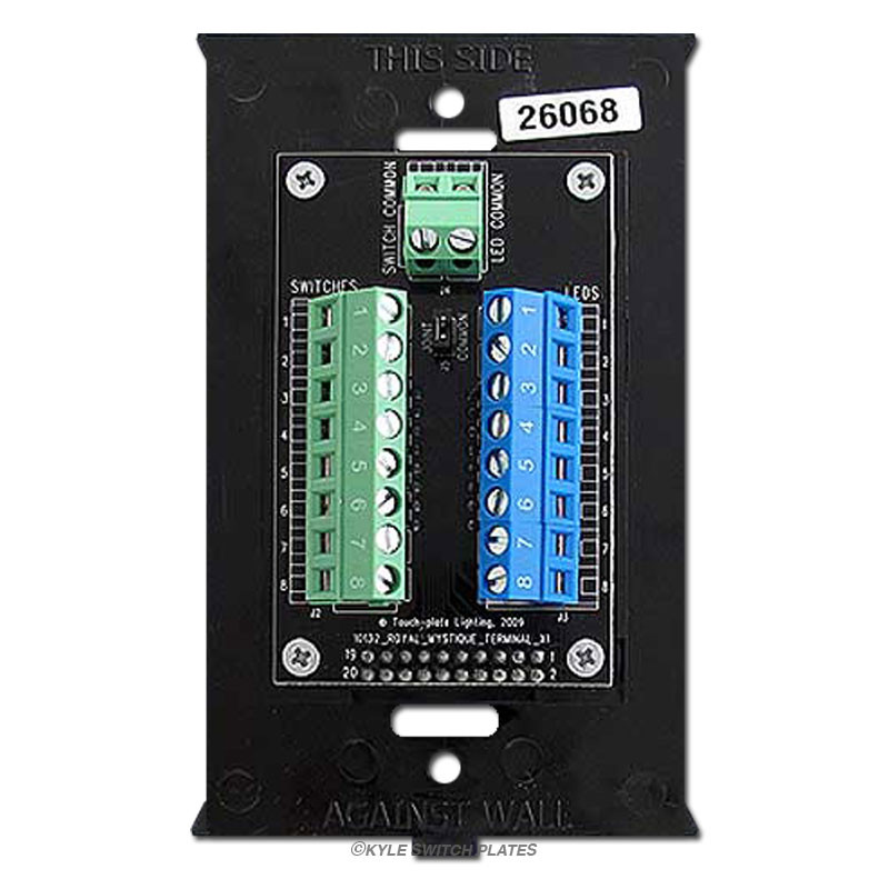Touch-Plate Mystique Engraved 8 LED Light Switch Stations