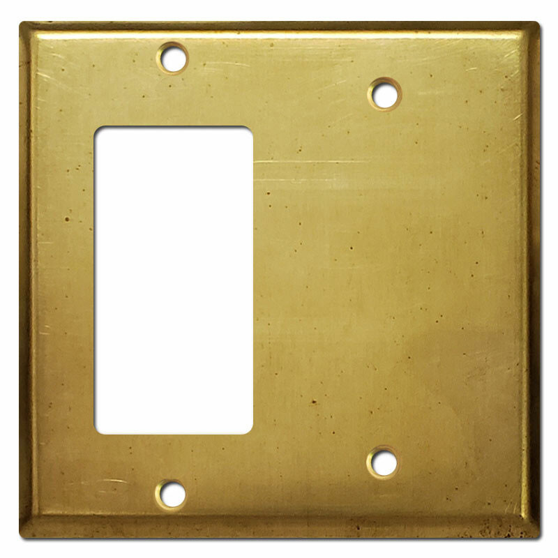 Unfinished Blank + Decora Outlet Switch Cover Plate - Raw Brass