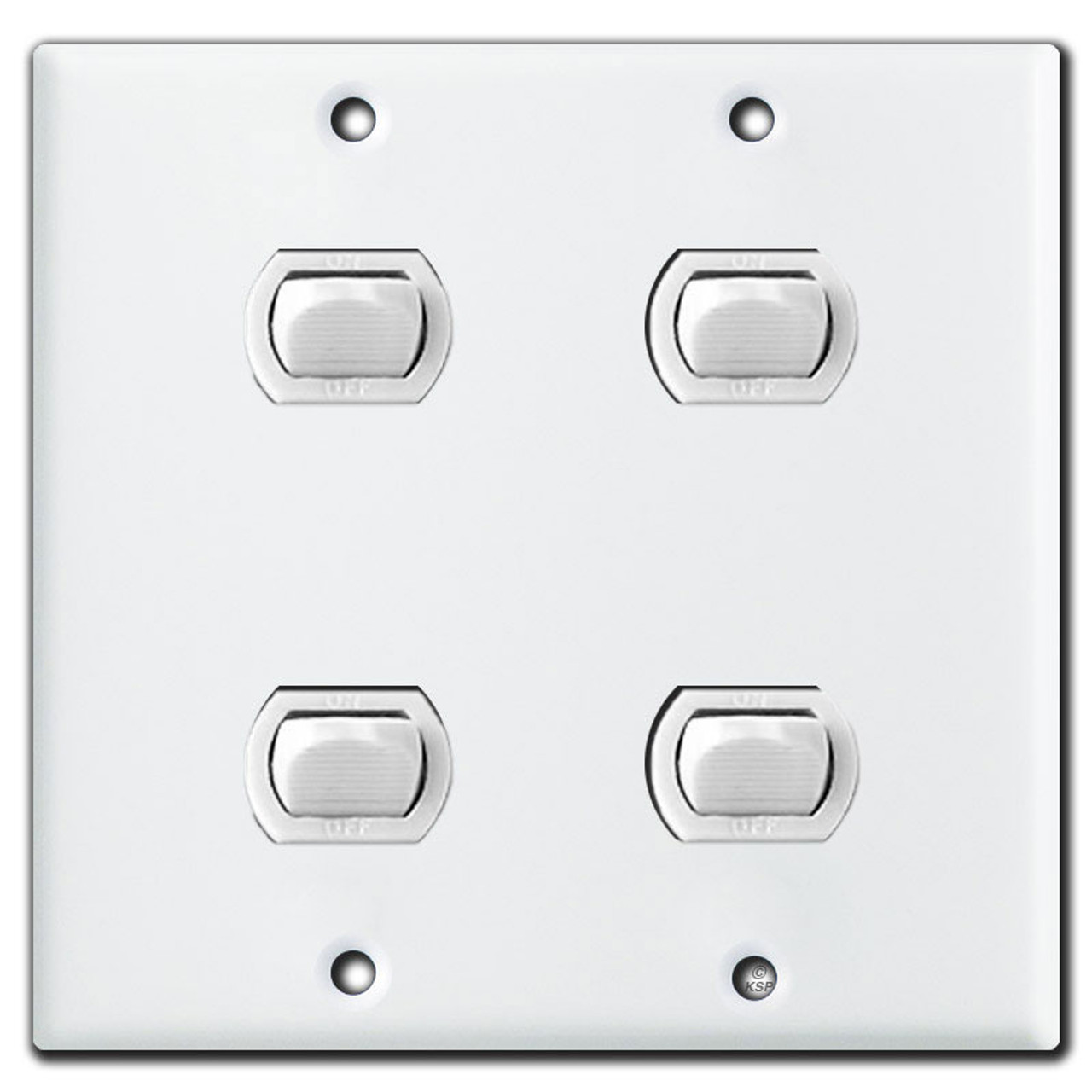 Ge Replacement 2 Gang 4 Switch Low Voltage Wall Plate Despard Set