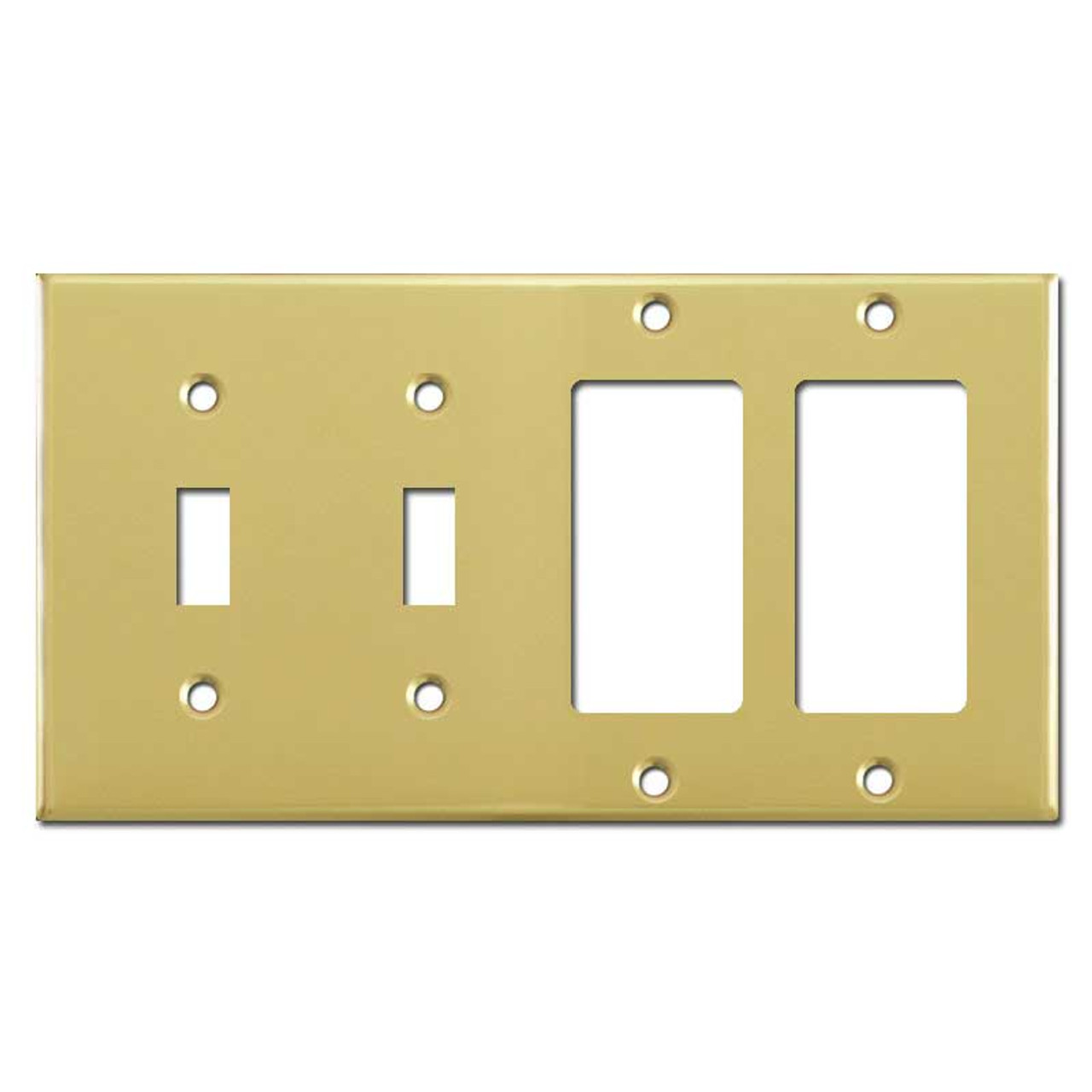 2 Rocker 2 Toggle Wall Switch Plate Polished Brass Kyle Switch Plates