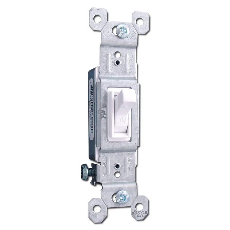 White 15A Toggle Switch | Kyle Switch Plates