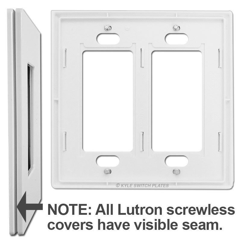2 Decora Rocker Screwless Plate Lutron - Snow White Satin Plastic