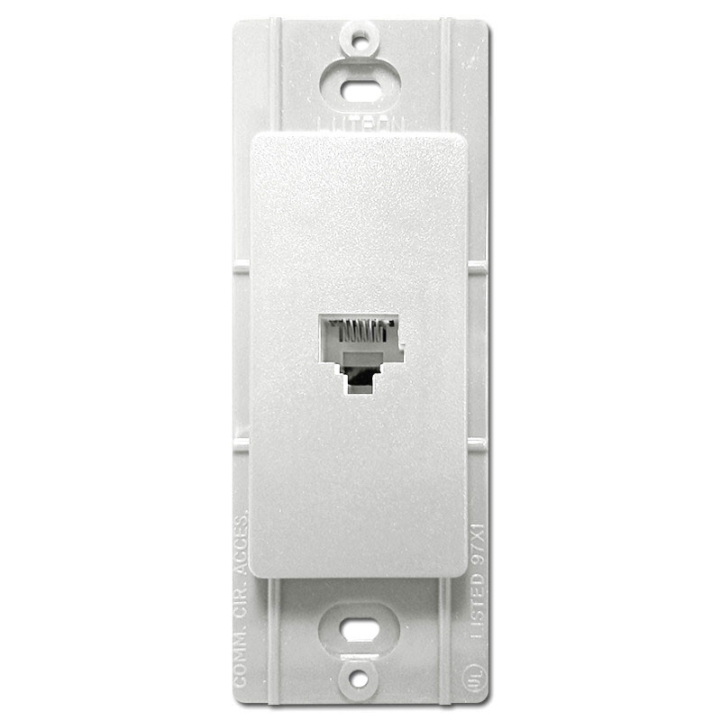 Satin Phone Jack Wall Plate Insert - Lutron Snow White | Kyle Switch