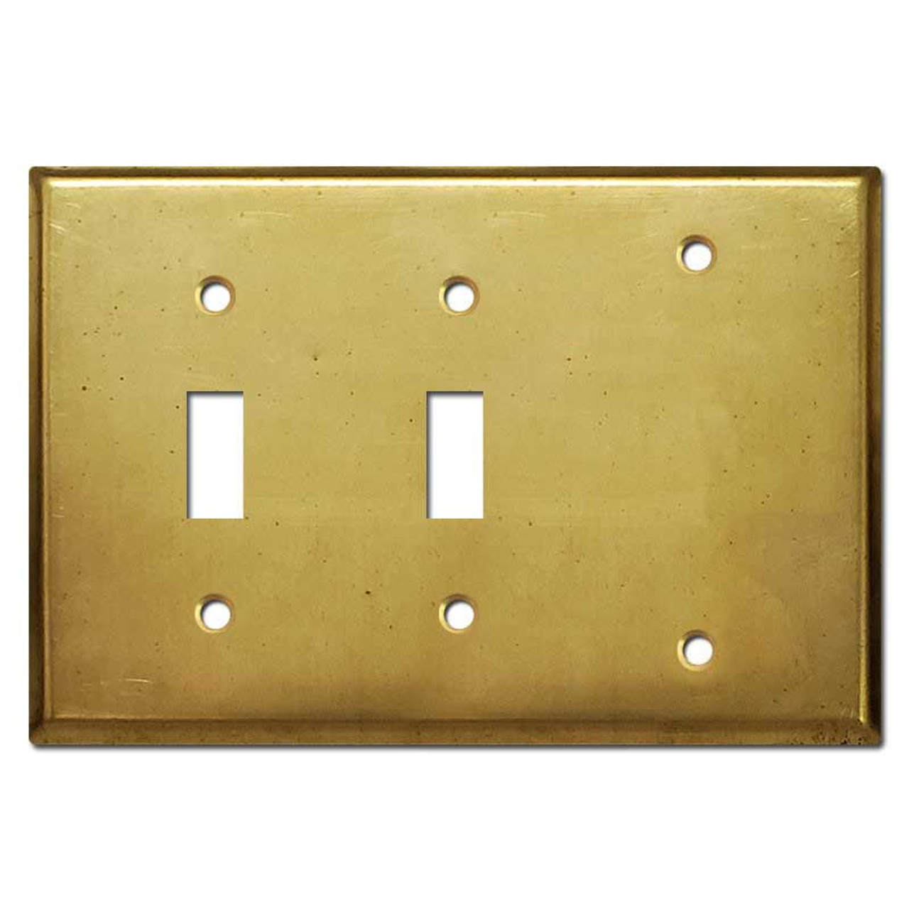 2 Toggle Switch 1 Blank Cover Wallplate Raw Natural Brass