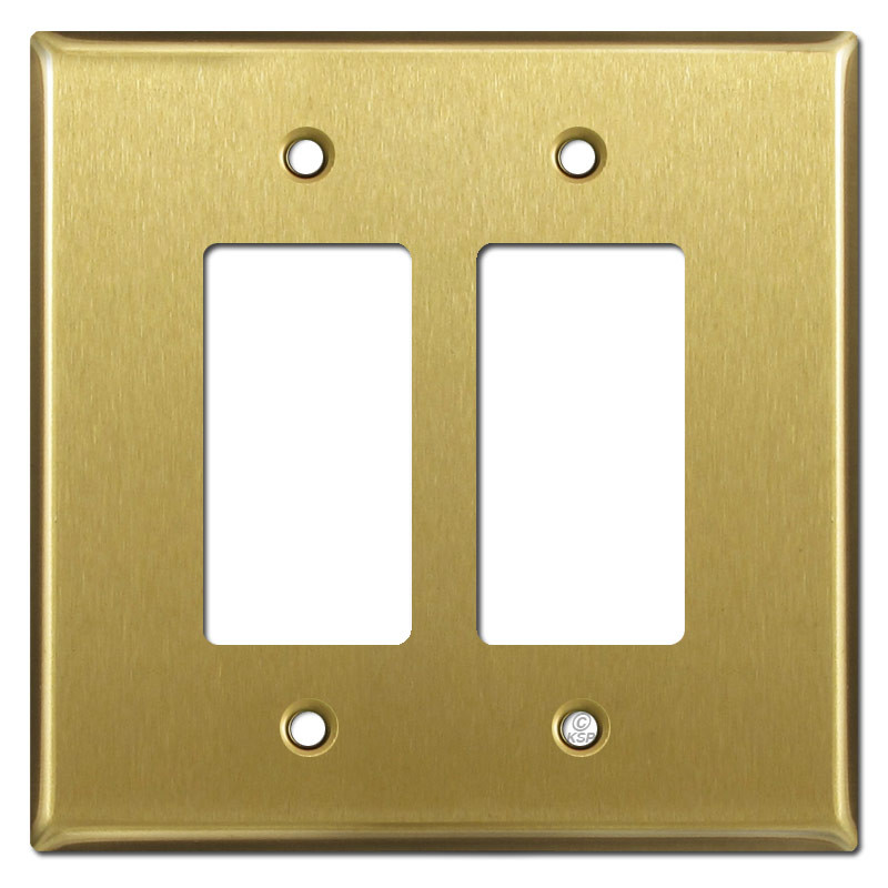Oversized 2-Decor Rocker Wall Plate Cover - Raw Brass Unlacquered