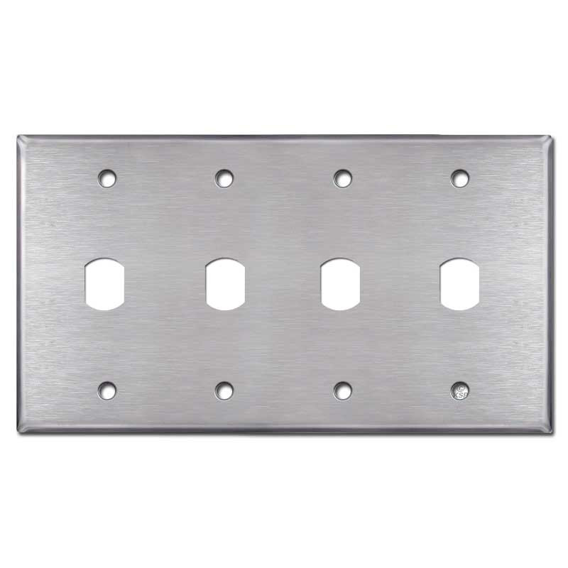 4-Gang Vertical 4-Despard Switch Plate - Satin Stainless Steel
