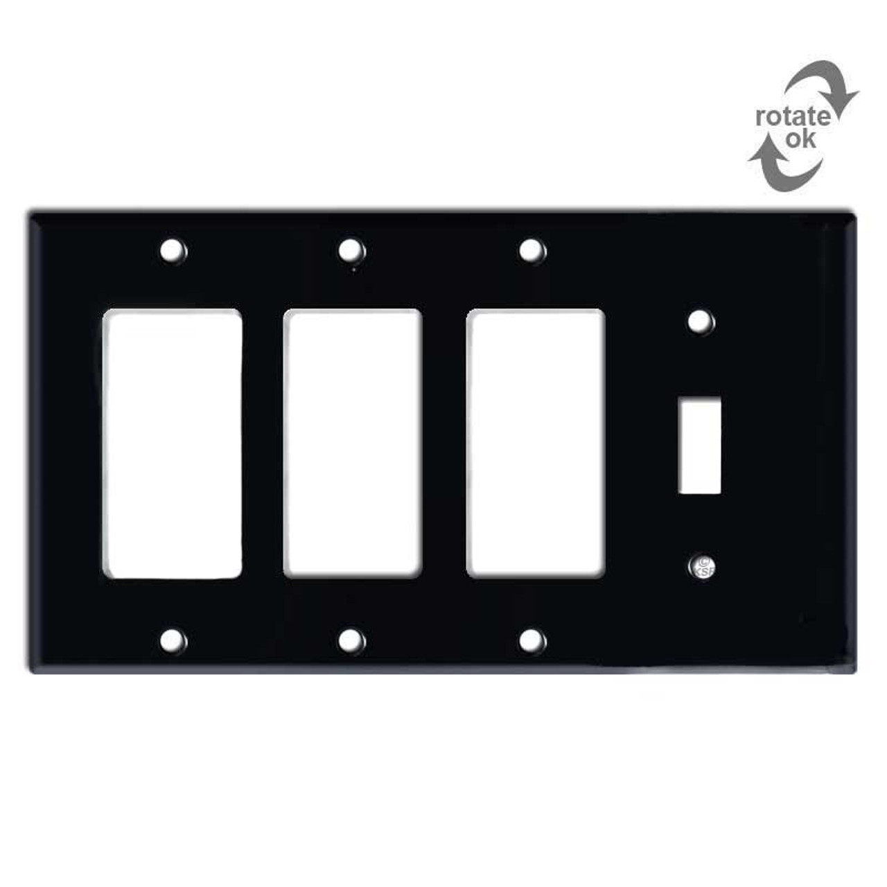 1 Toggle 3 Rocker Switch Cover Plate Black Kyle Switch Plates