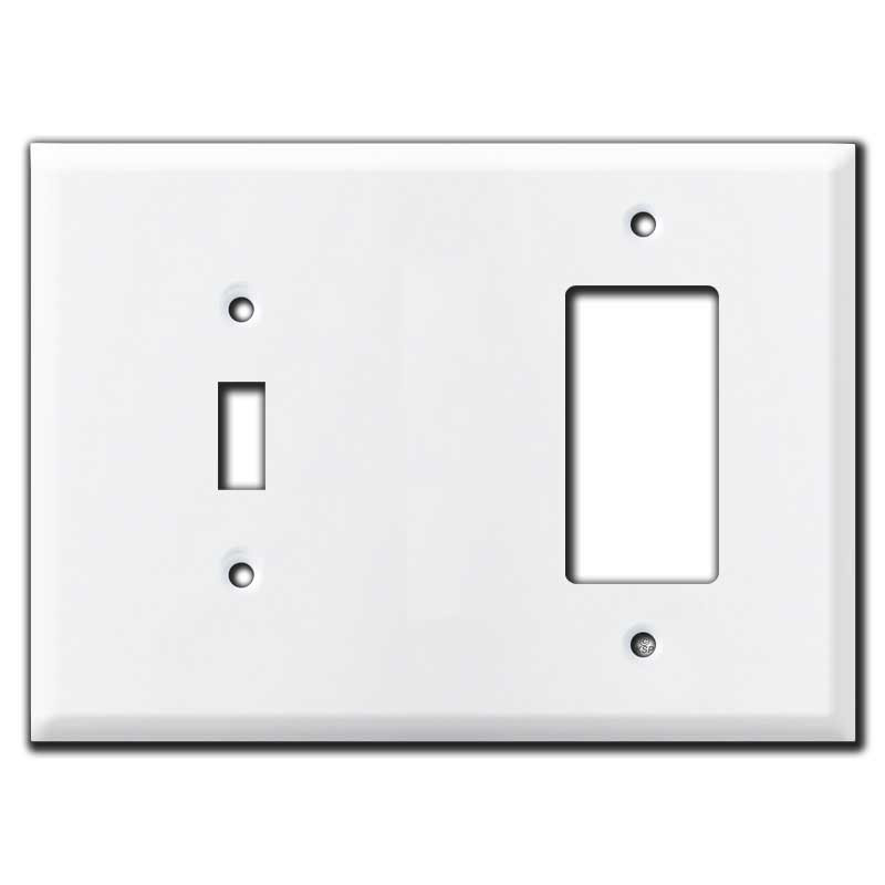 Oversized Toggle Blank Rocker Switch Plates - White