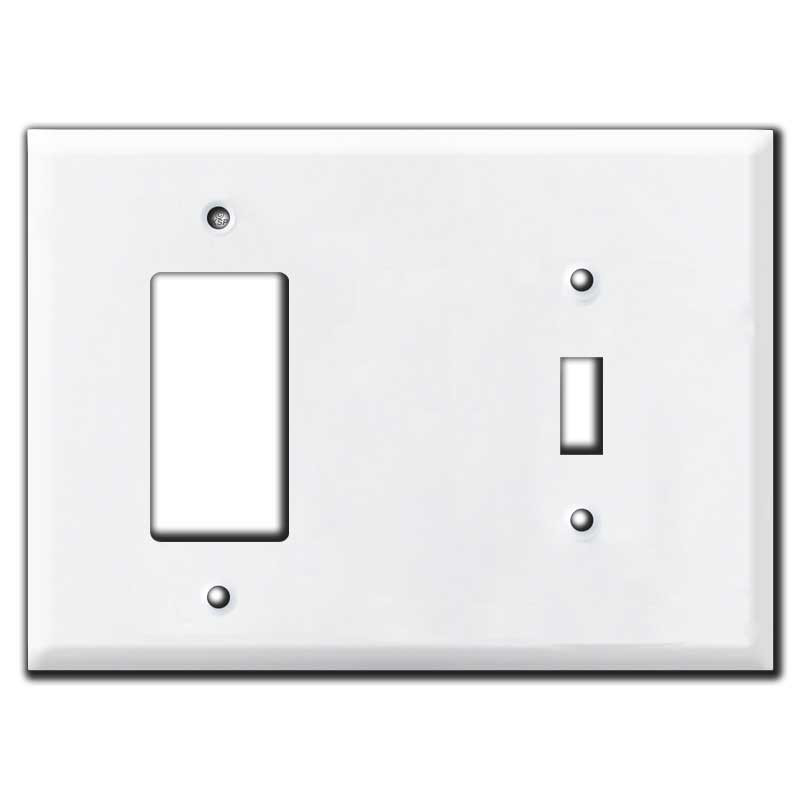 Oversized Toggle Blank Rocker Switch Plates - White