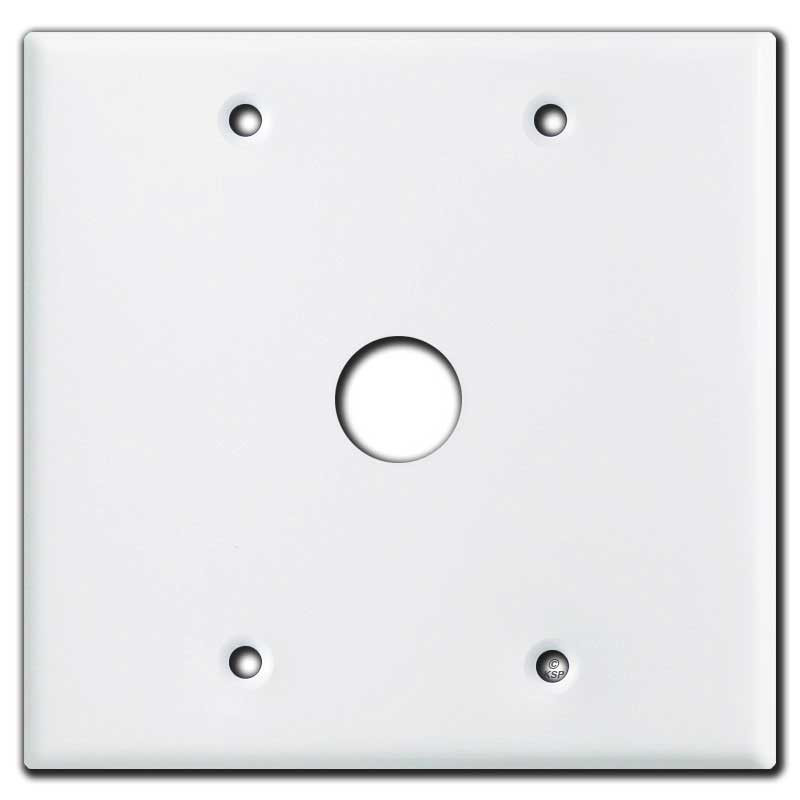 Double-Gang Middle .75'' Electrical Conduit Hole Plate - White | Kyle