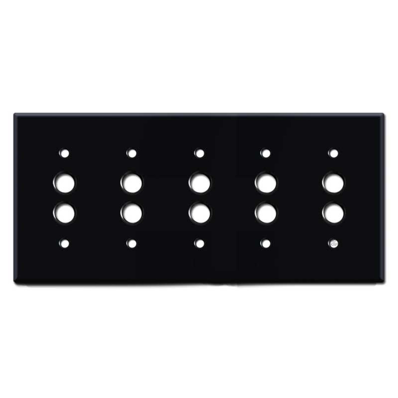 5 Gang Push Button Light Switch Plate Black Kyle Switch Plates