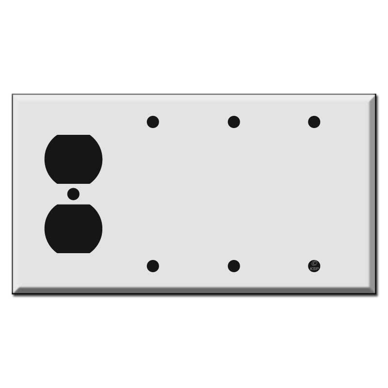 1-Duplex Outlet 3-Blank Combo 4-Gang Wall Switch Plates | Kyle