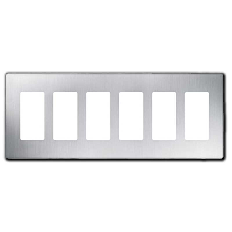 Screwless 6 Decor Wall Switch & Outlet Plate Lutron - Stainless Steel