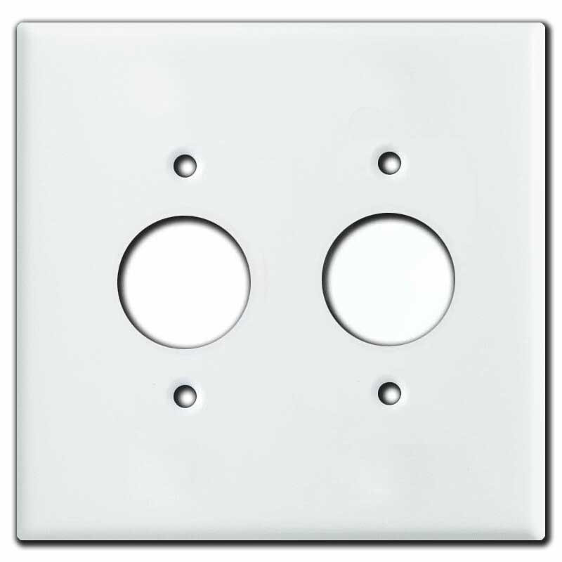 Jumbo Double 1.4'' Round Receptacle Trim Plate - White | Kyle