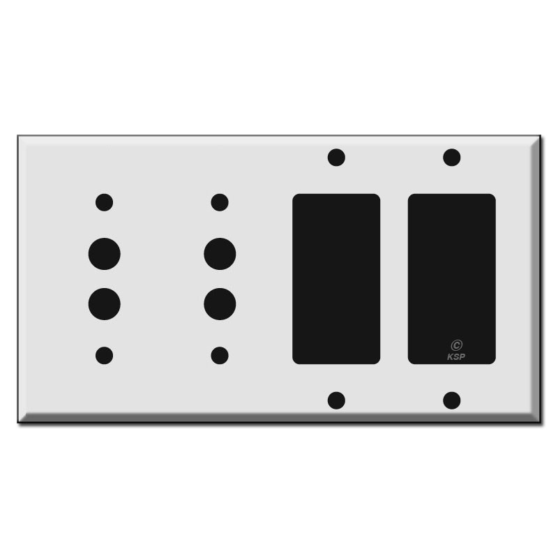 4-Gang 2-Decora 2-Push Button Switch Wall Plates | Kyle Switch Plates