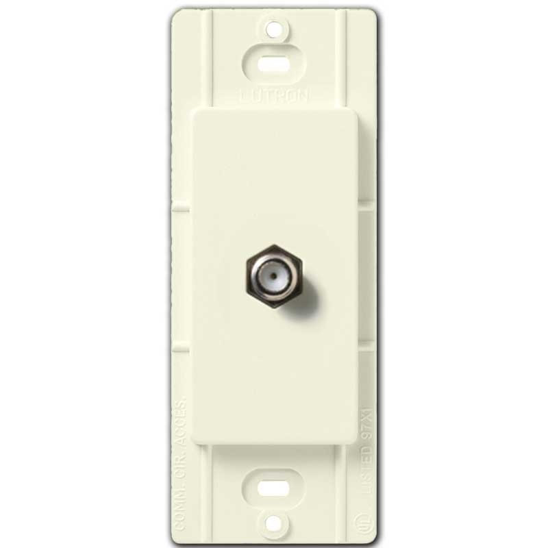 Satin Coax Cable Jack Insert - Biscuit Lutron | Kyle Switch Plates