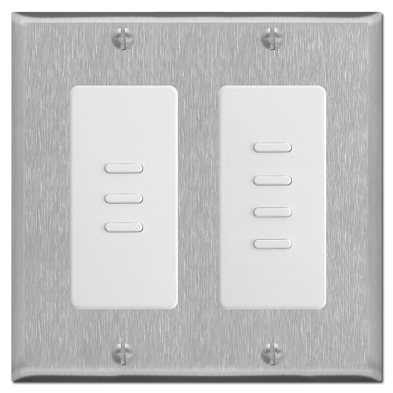 Touch Plate Low Voltage 4-Button LED Ultra Switches - Almond