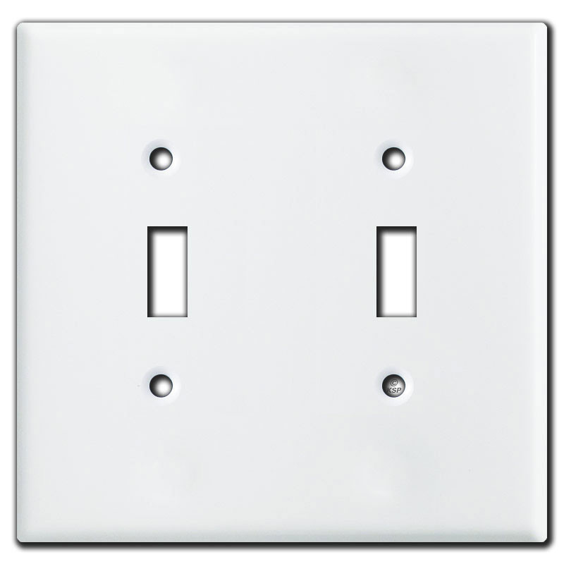Oversized Wider-Spaced 2 Toggle Switch Wall Plate for Dual Boxes