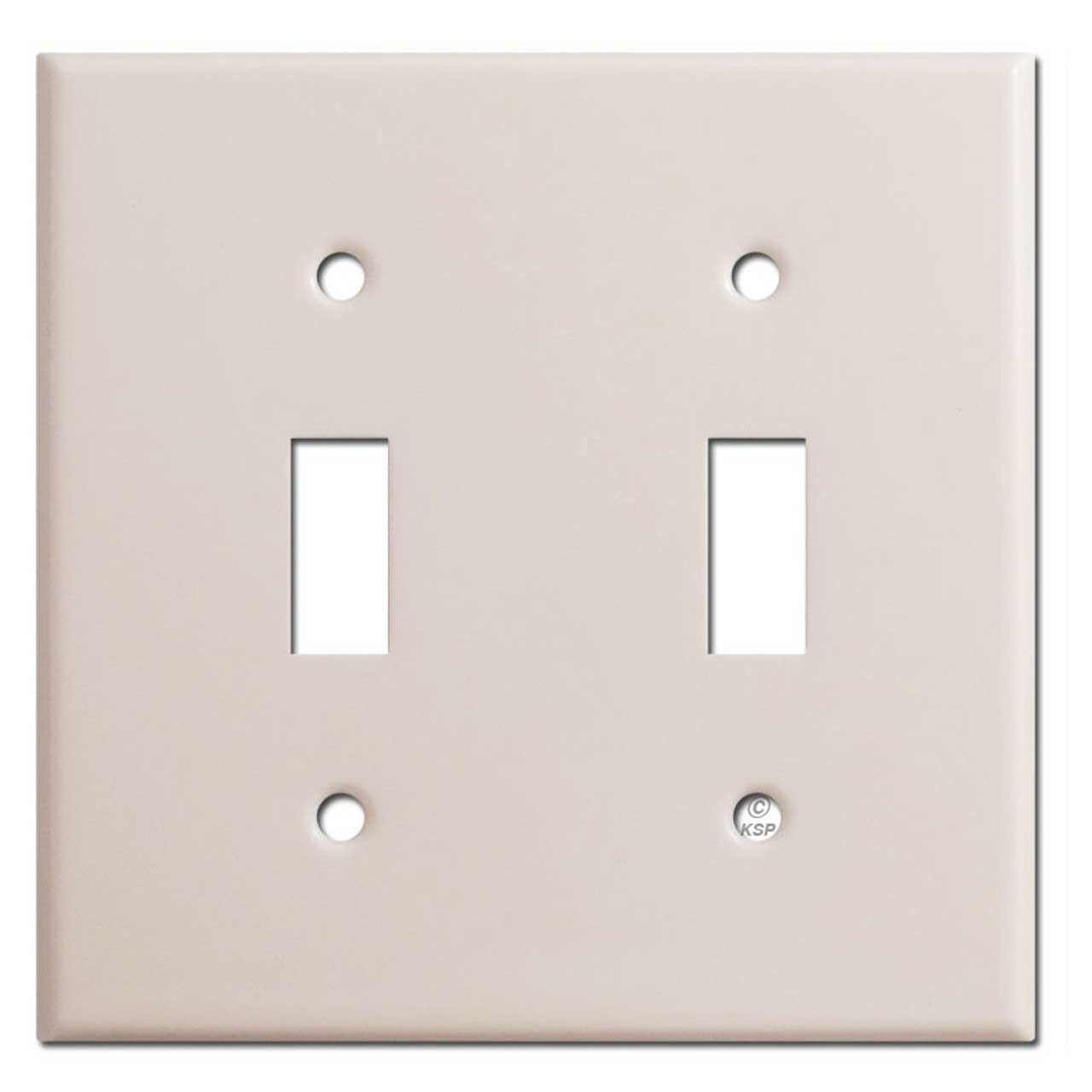 Custom Trimmed 2-Gang 2-Toggle Wall Plate Cover - Light Almond