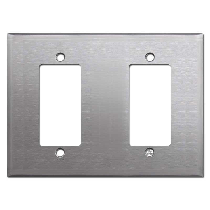 Custom 2 Decora Plate 4.5'' H x 5.56'' W - Spec Grade Stainless Steel