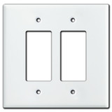 Oversized 2 Decora Rocker Switch Light Plate Covers - White
