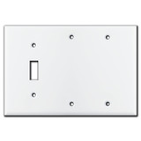 3-Gang 2-Toggle 1-Blank Wallplate - White | Kyle Switch Plates