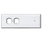 Tandem Duplex Outlet + 1.25'' Round Telephone Jack Cover Plate - White