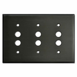 Single Push Button Wall Cover Plates - Dark Bronze