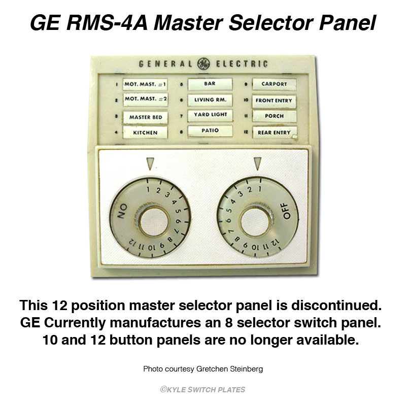 GE Low Voltage 8 Switch Master Selector Plate