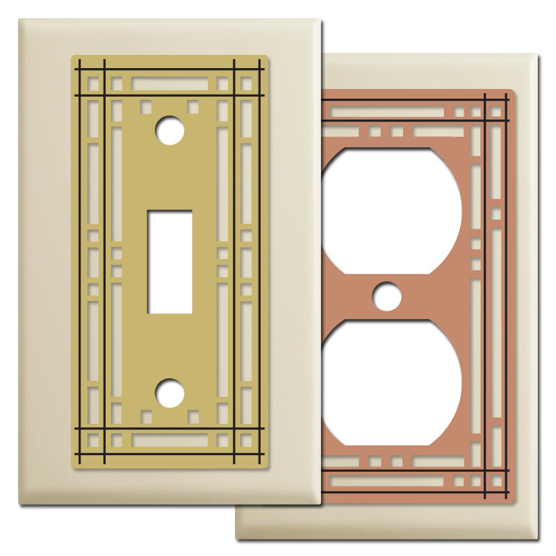 Mission Style Wall Switch Plates in Ivory - Kyle Design