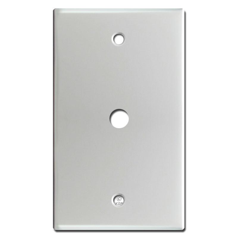 Brushed Aluminum Phone & Cable Outlet Plates - Kyle Switch Plates