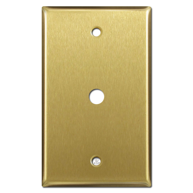 One Electrical Plug Plate Covers - Satin Brass | Kyle Switch Plates