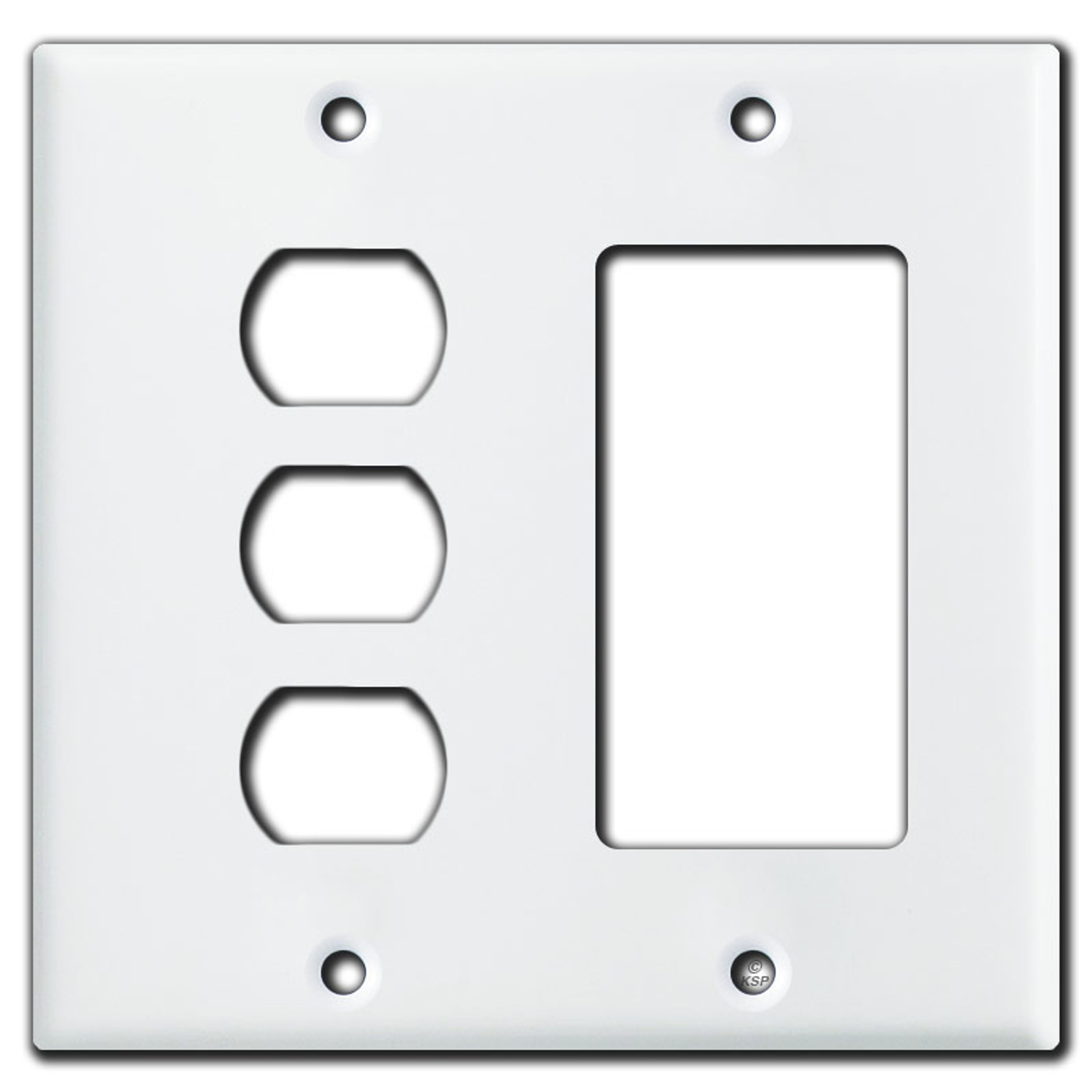3 Switch Despard And Gfi Rocker Combo Wall Plate Cover White