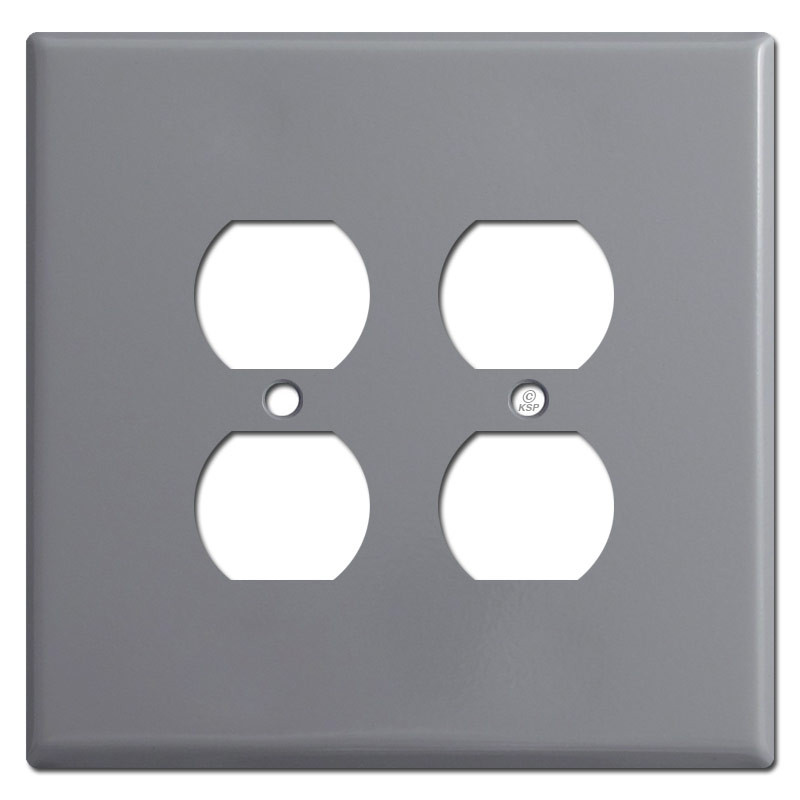 Jumbo Double Gang 4 Outlet Plug Switch Plates - Polished Chrome